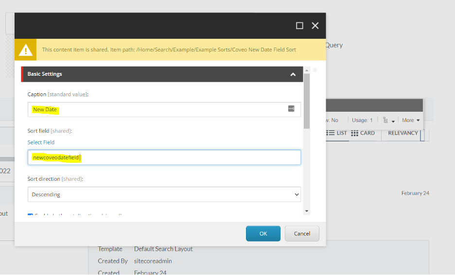Coveo for Sitecore: How to Change the SortBy Date Field used by Coveo? | Konabos